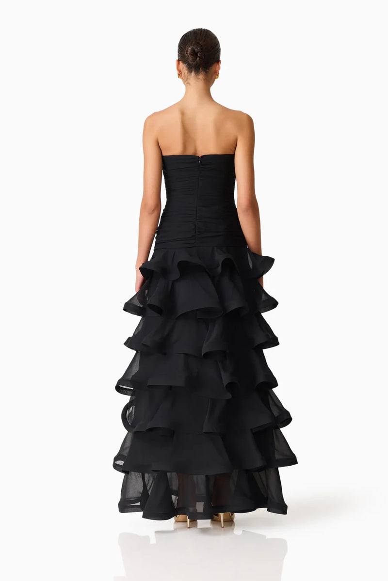 Elliatt Evelin Tiered Gown | Black – the style squad