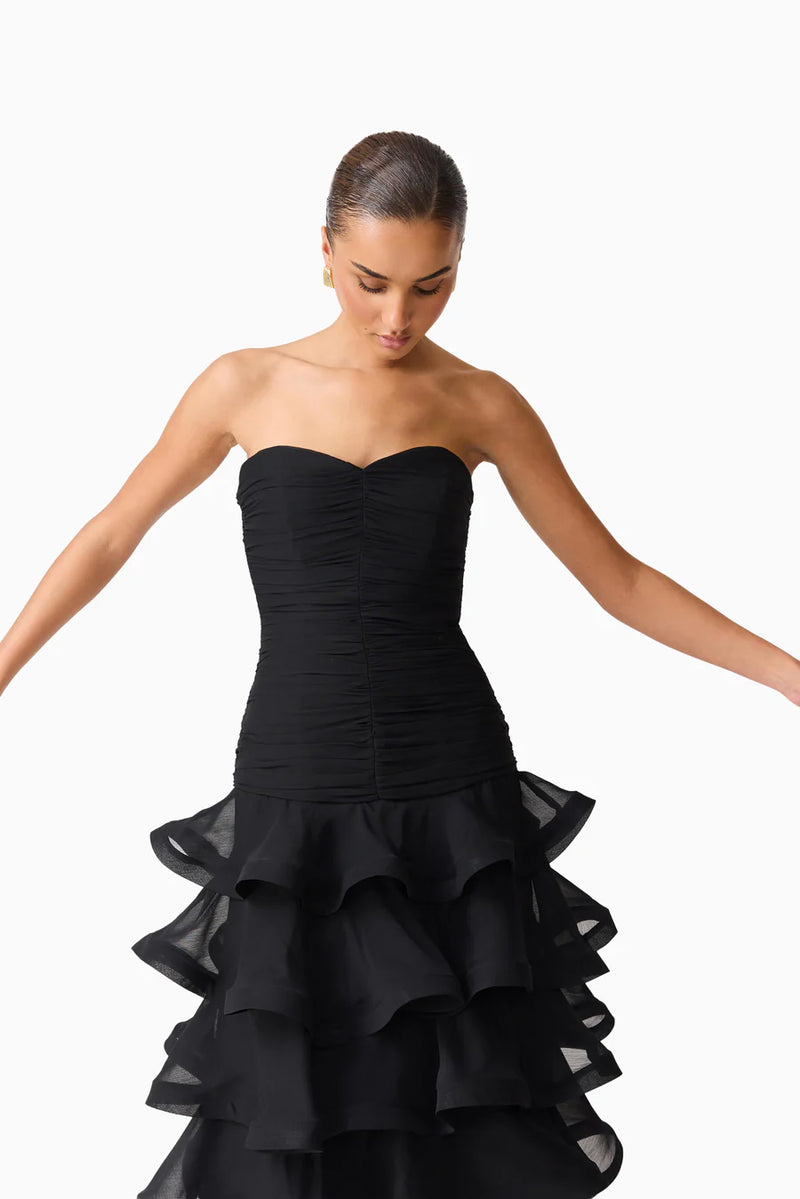 Elliatt Evelin Tiered Gown | Black – the style squad